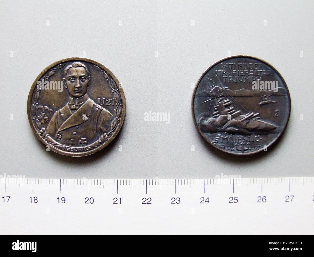 Medal Commemorating Captain Otto Hersing of the SMS U-21. Subject: Otto ...