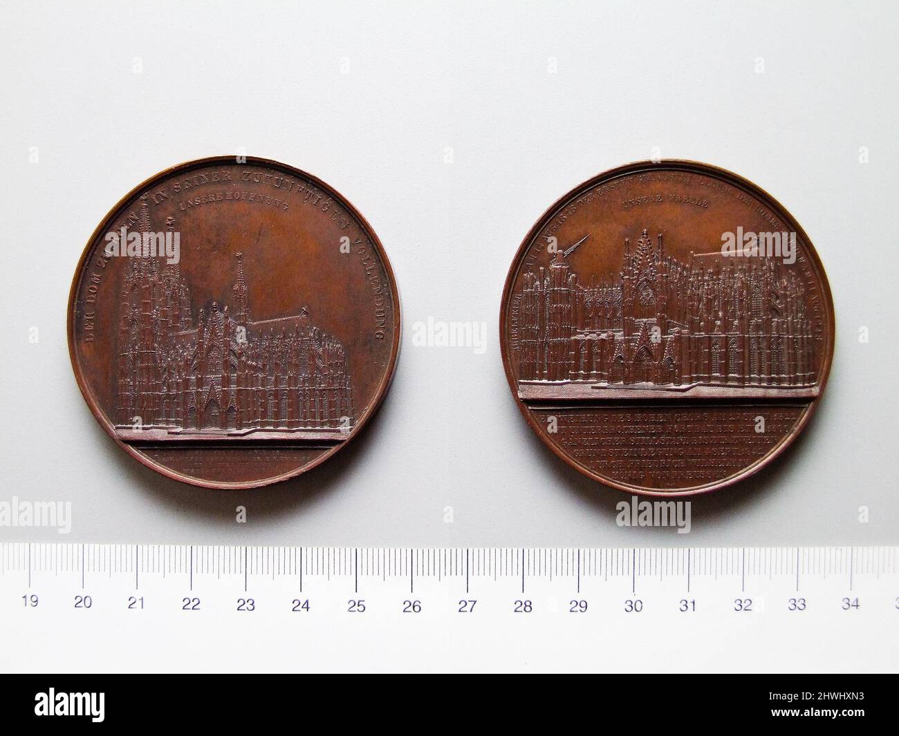 Medal of Cathedral of Cologne. Artist: Jacques Weiner, Belgian Stock ...