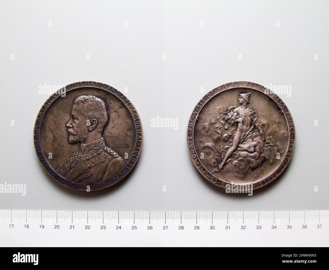 Medal of Visit of Prince Henry of Prussia to U.S.. Subject: Heinrich ...