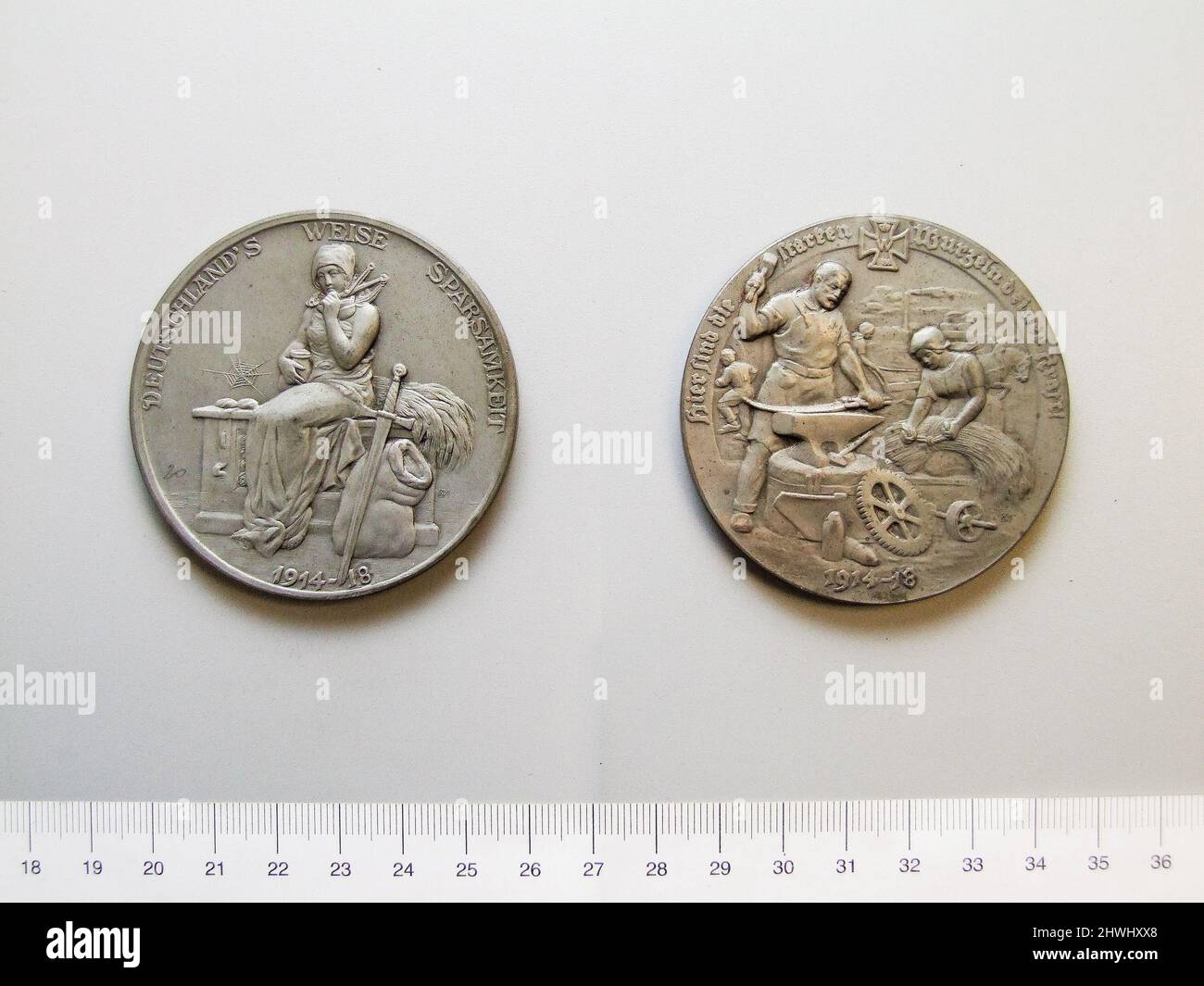 Medal of Germany’s White Thrift. Artist: B H Mayer, German Stock Photo ...