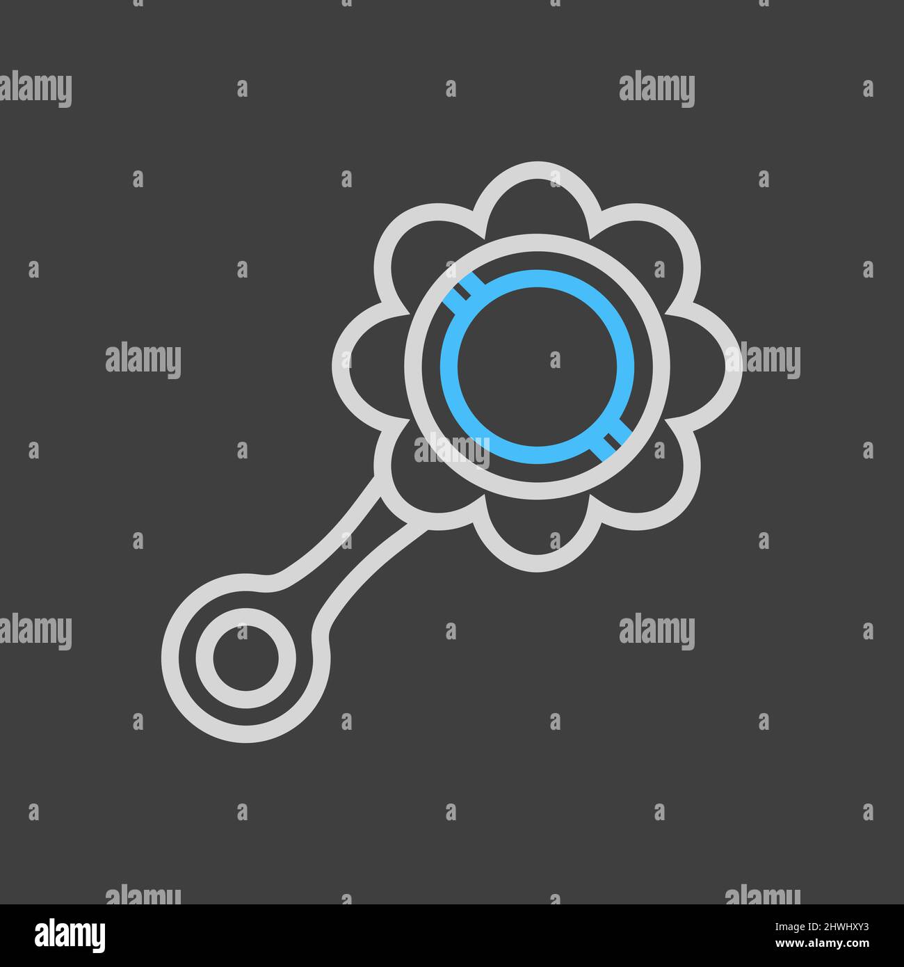 Baby rattle toy vector isolated icon. Graph symbol for children and ...