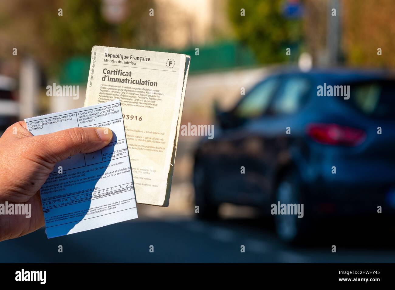 Administrative documents for French vehicles. Registration certificate ...