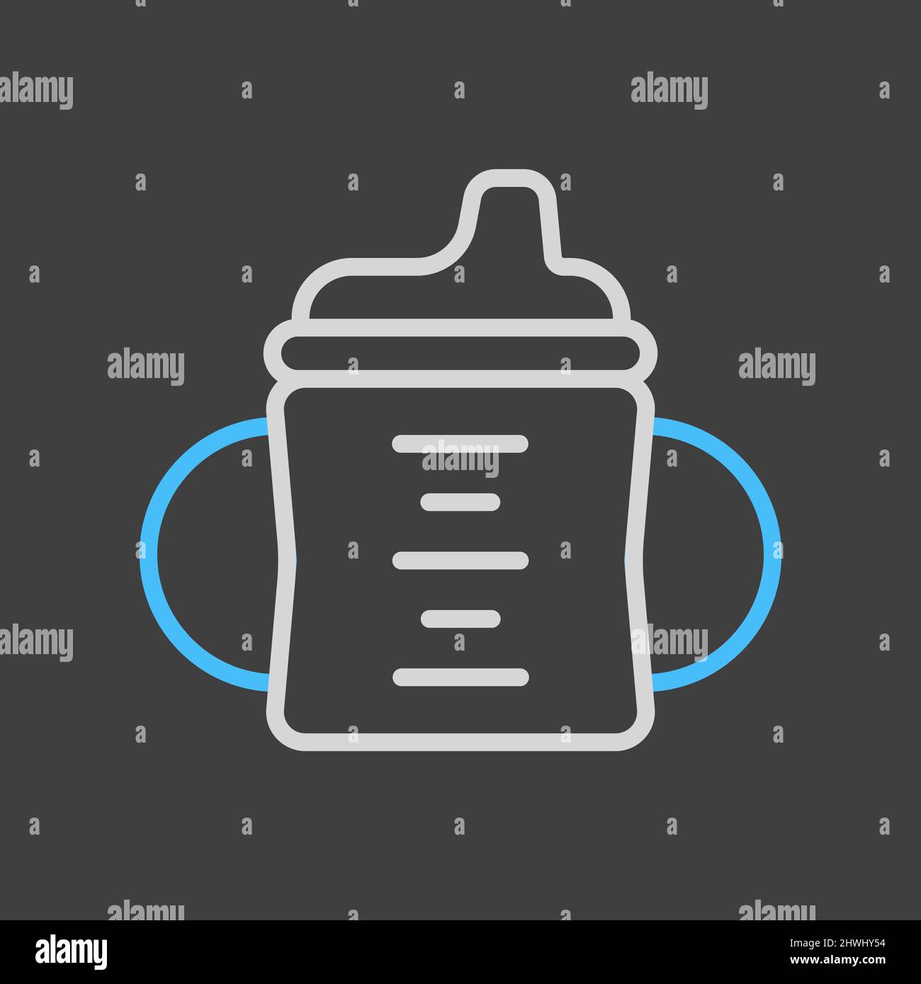 Toddler sippy cup vector icon. Graph symbol for children and newborn ...