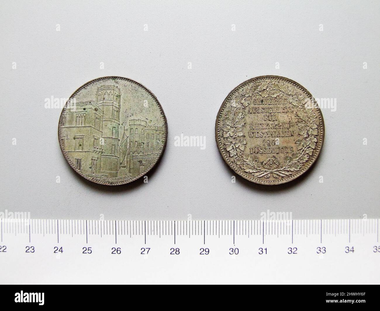 Prize Medal of 1852 Dusseldorf Exhibition. Mint: Brussels Artist ...