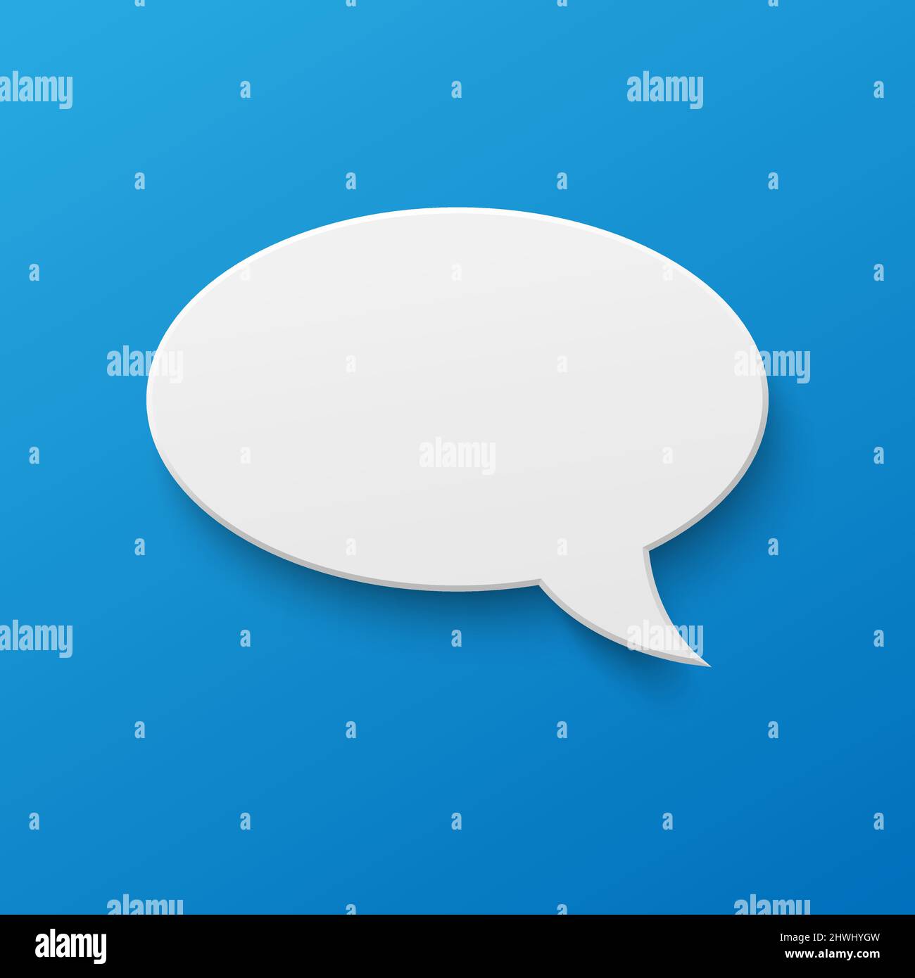 Vector white blank paper speech bubble, message box, chatting box on ...