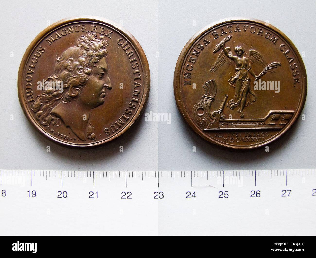 Medal of Louis XIV titled “Victory at Tobago”. Artist: Jean Mauger ...