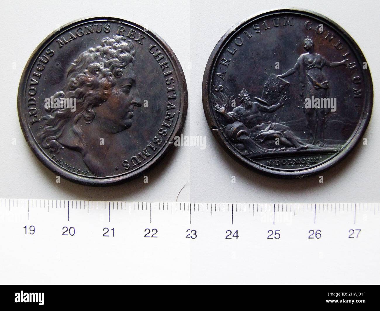 Medal of Louis XIV titled “Sarloisium Conditum”. Artist: Jean Mauger ...