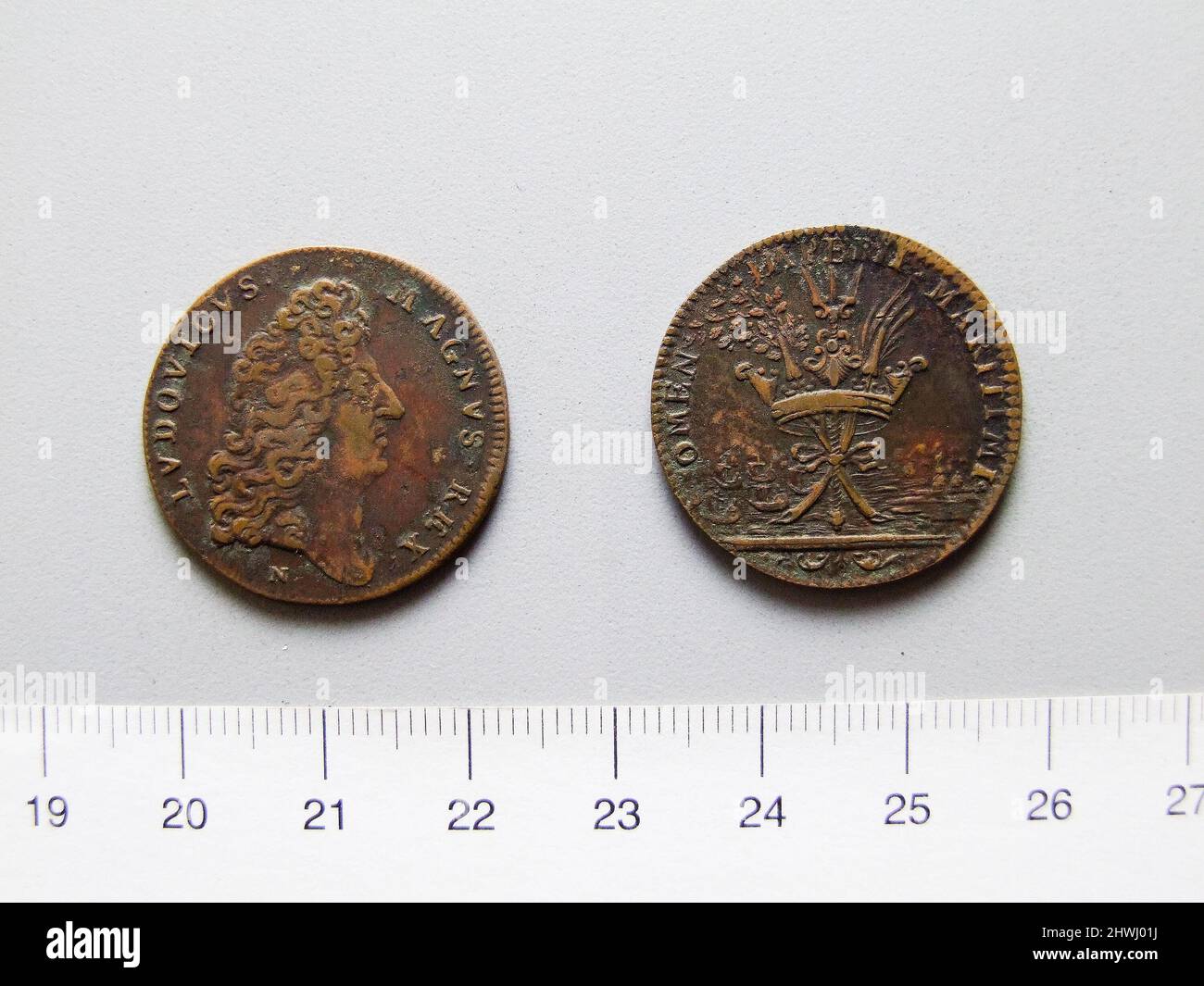 Coin from France. Artist: Nuris, FrenchHonorand: Louis XIV, King of ...