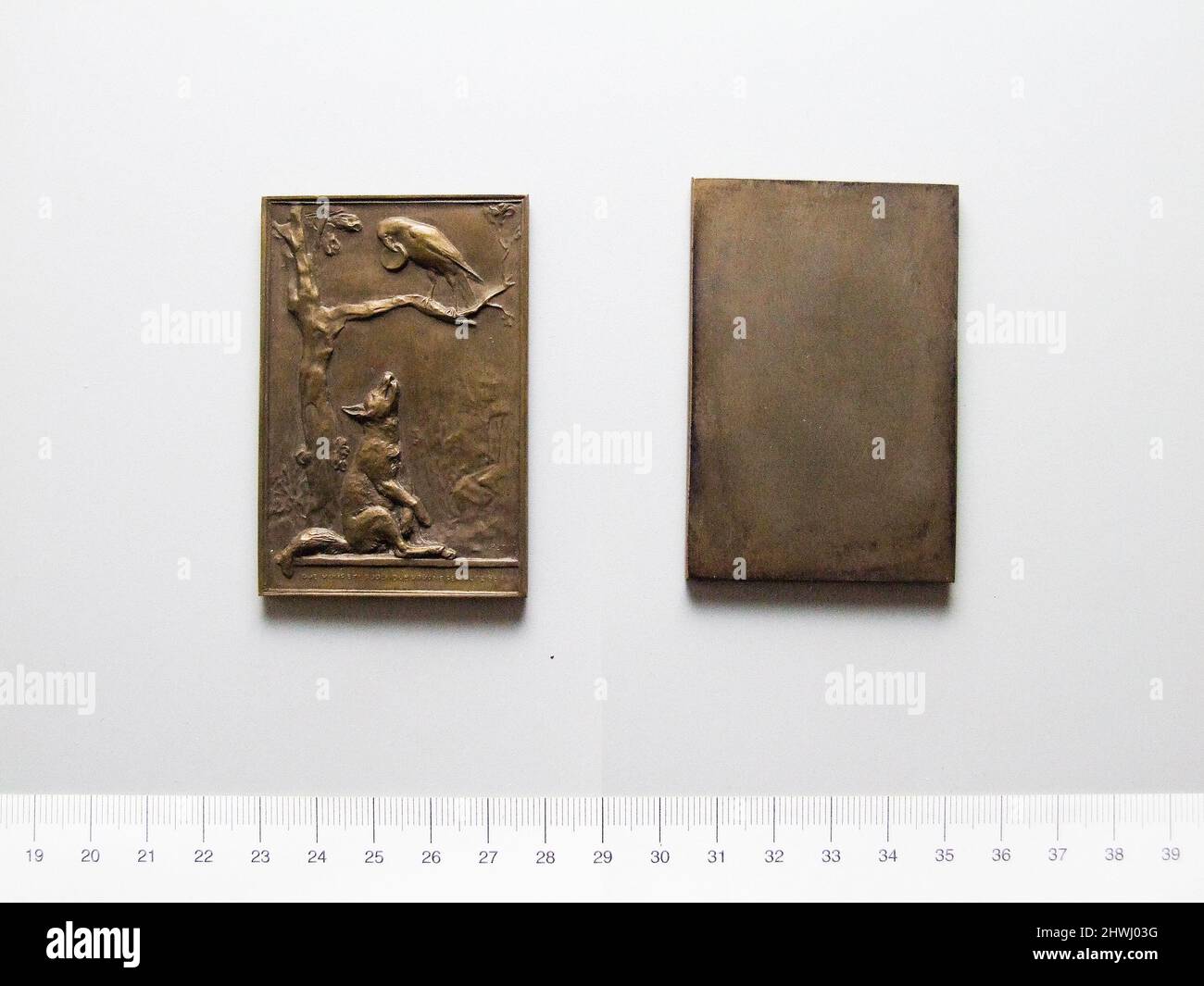 French Plaquette “Le Corbeau et le Renard”. Artist: Victor Peter ...