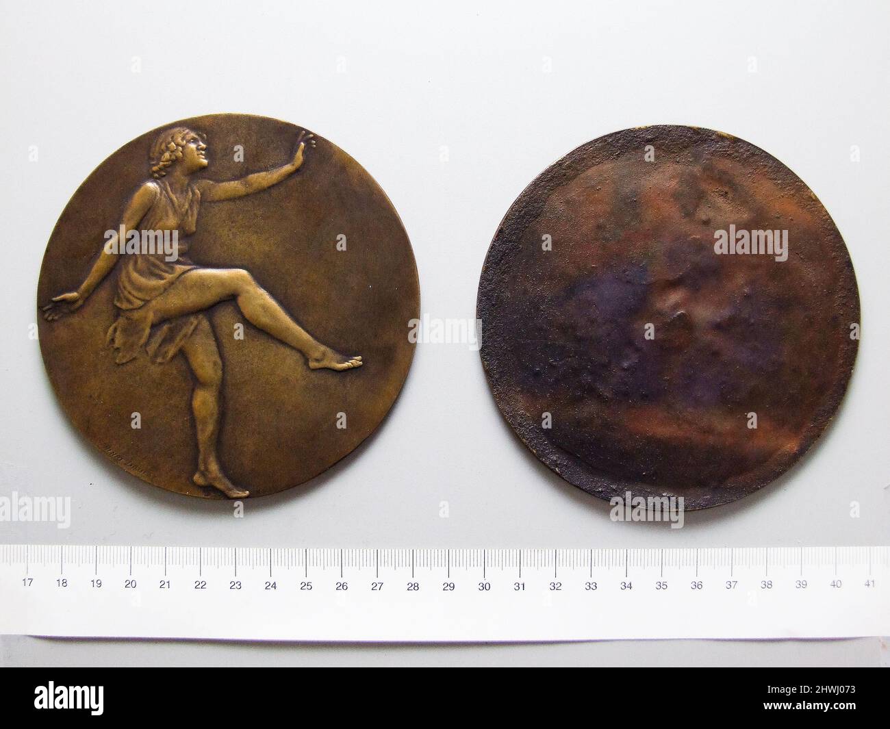 Medal of Danseuse. Artist: Henri Dropsy, French, 1885–1969 Stock Photo ...