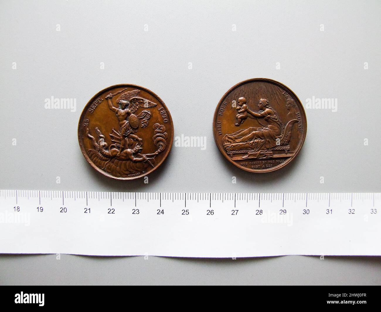 Medal Commemorating the Birth of Duke of Bordeaux. Subject: Duke of ...