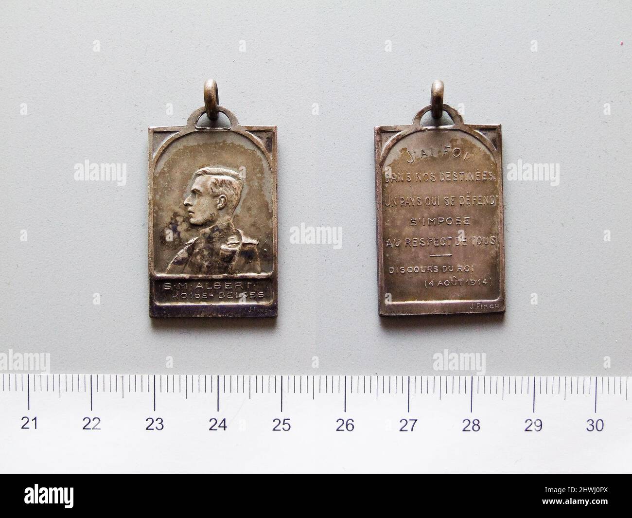 Silver Plaquette from Belgium of King Albert’s Speech, 4 August 1914 ...