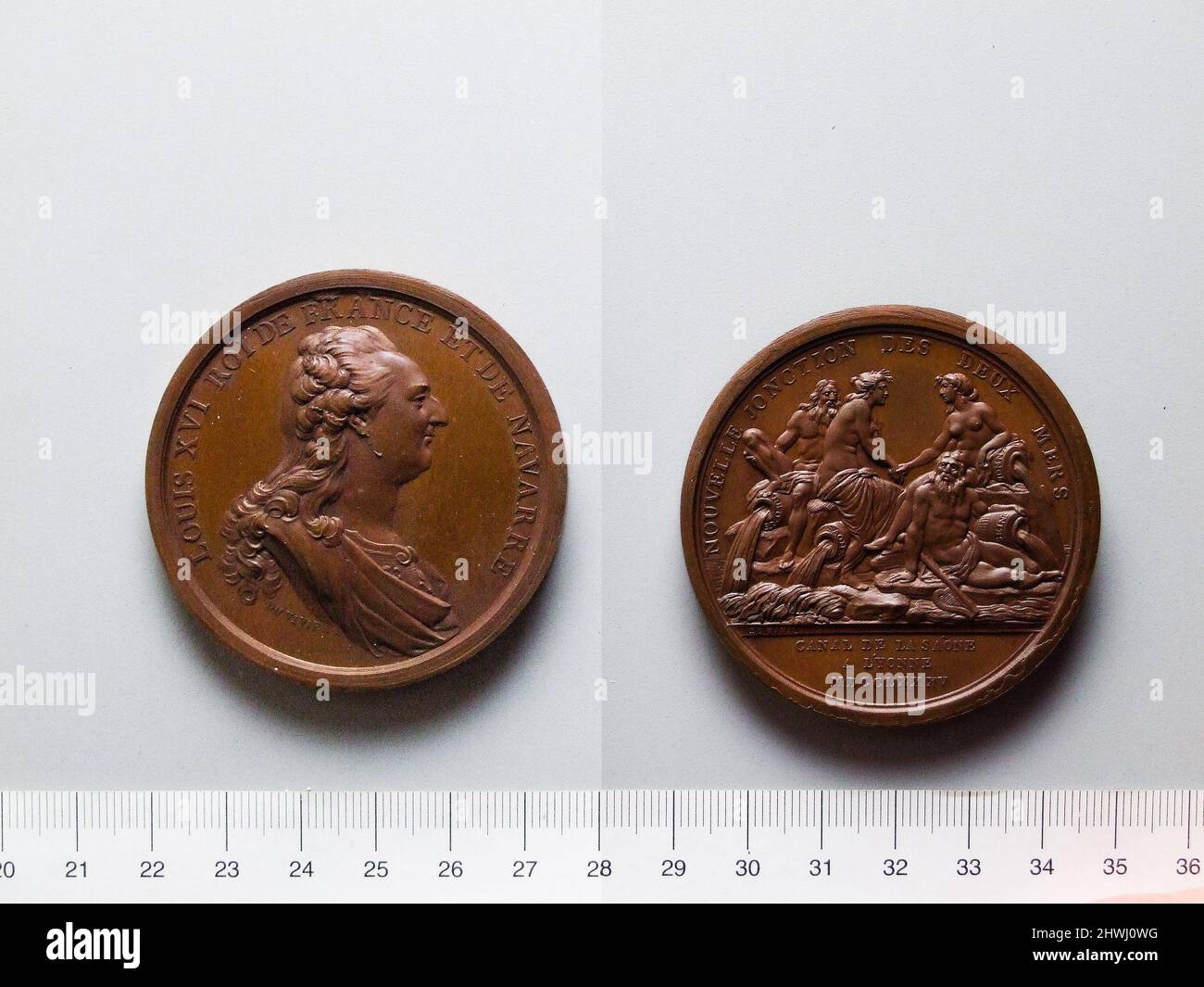 Medal Commemorating Construction of the Saone Canal. Artist: Benjamin ...