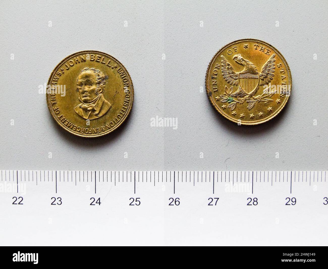 Token of John Bell for President. Subject: John Bell Stock Photo - Alamy