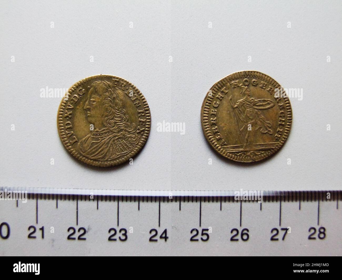 Token of Louis XV and Albrecht Hoger. Subject: Louis XV, King of France ...