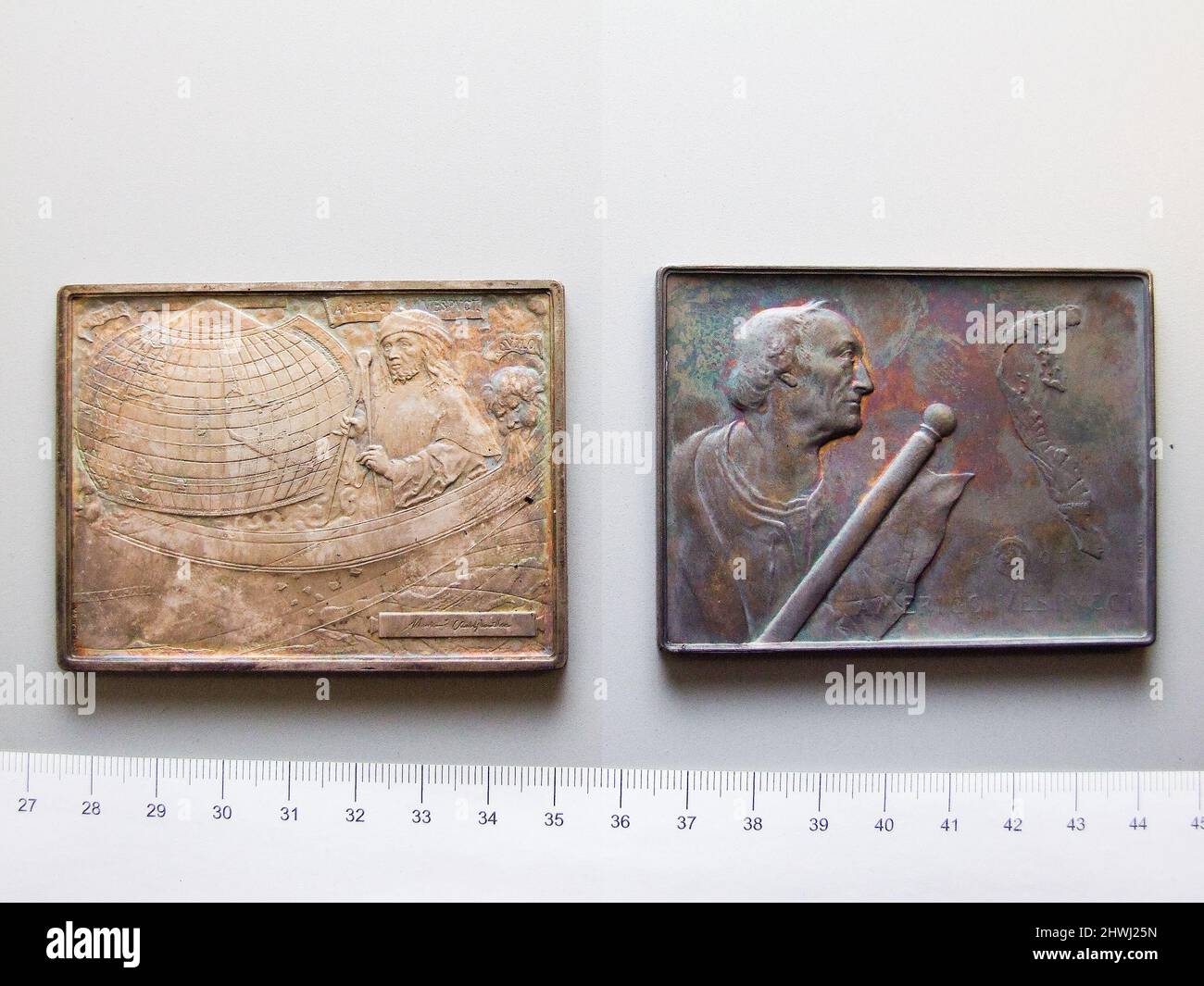 White Metal Plaquette of Amerigo Vespucci from the United States ...