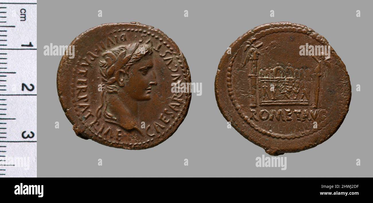 Sestertius of Augustus, Emperor of Rome from Lugdunum. Ruler: Augustus ...