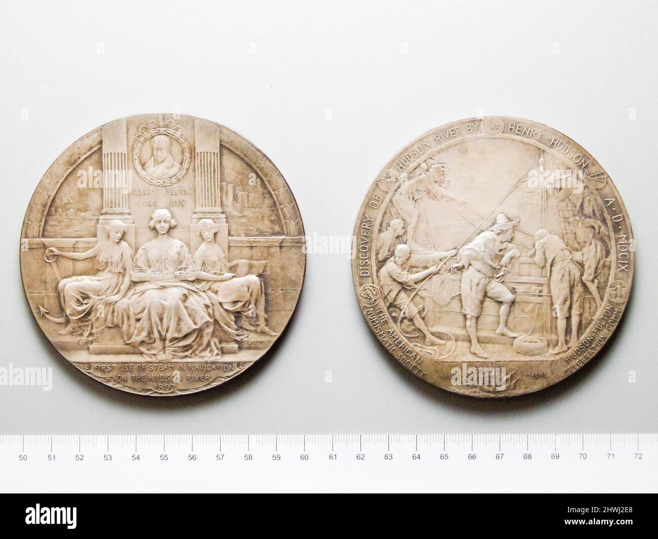 Medal Hudson-Fulton Celebration 1909. Artist: Emil Fuchs, American ...