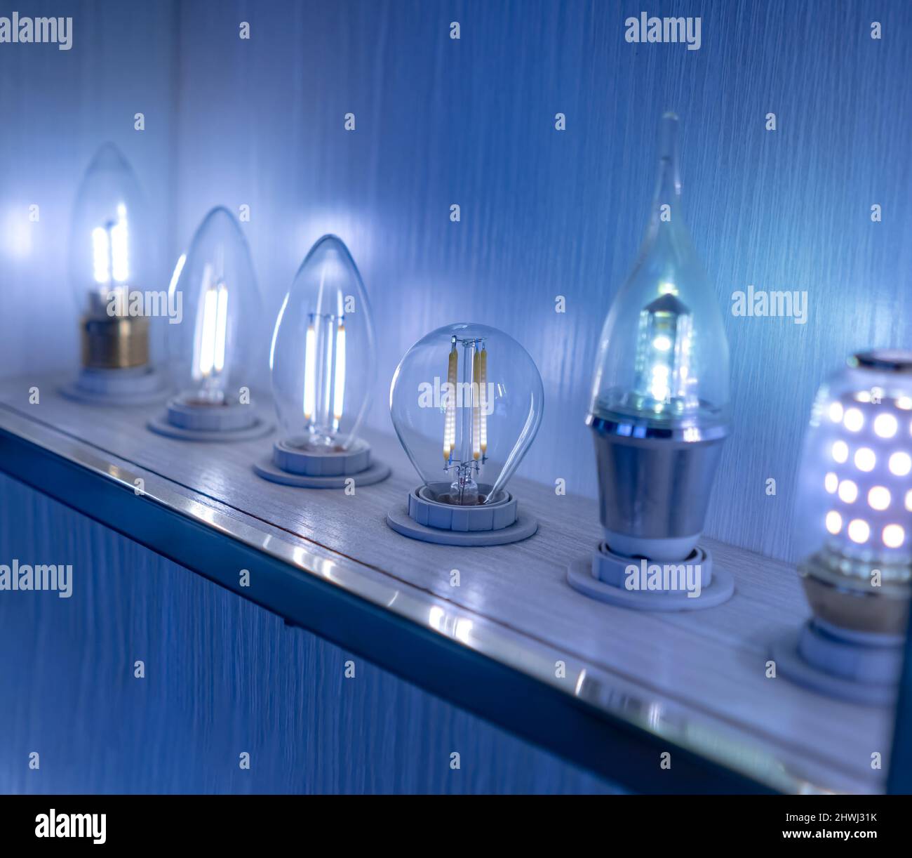 some led lamps blue light science technology background Stock Photo - Alamy