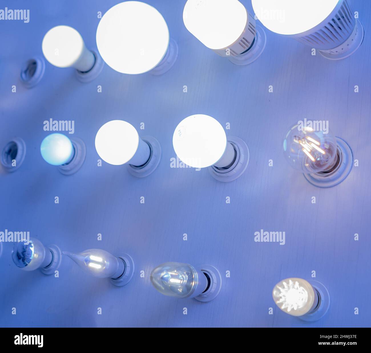 some led lamps blue light science technology background Stock Photo - Alamy