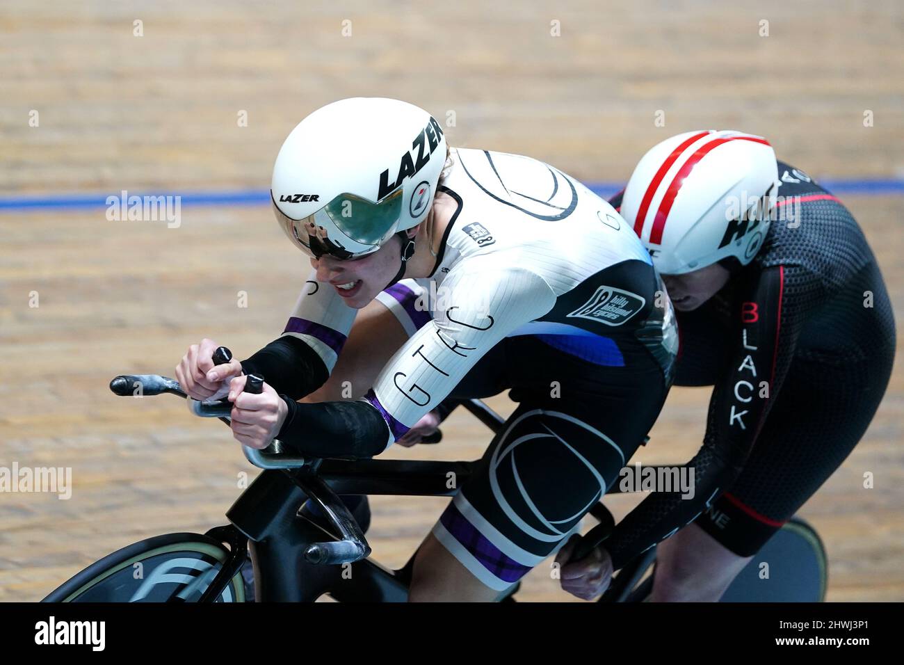Lora Fachie MBE (left) and pilot Georgia Holt on their way to winning ...