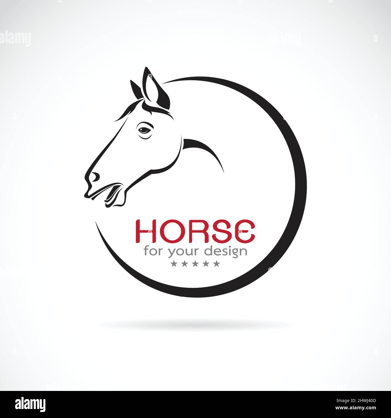 Vector images of horse design on a white background. Easy editable ...