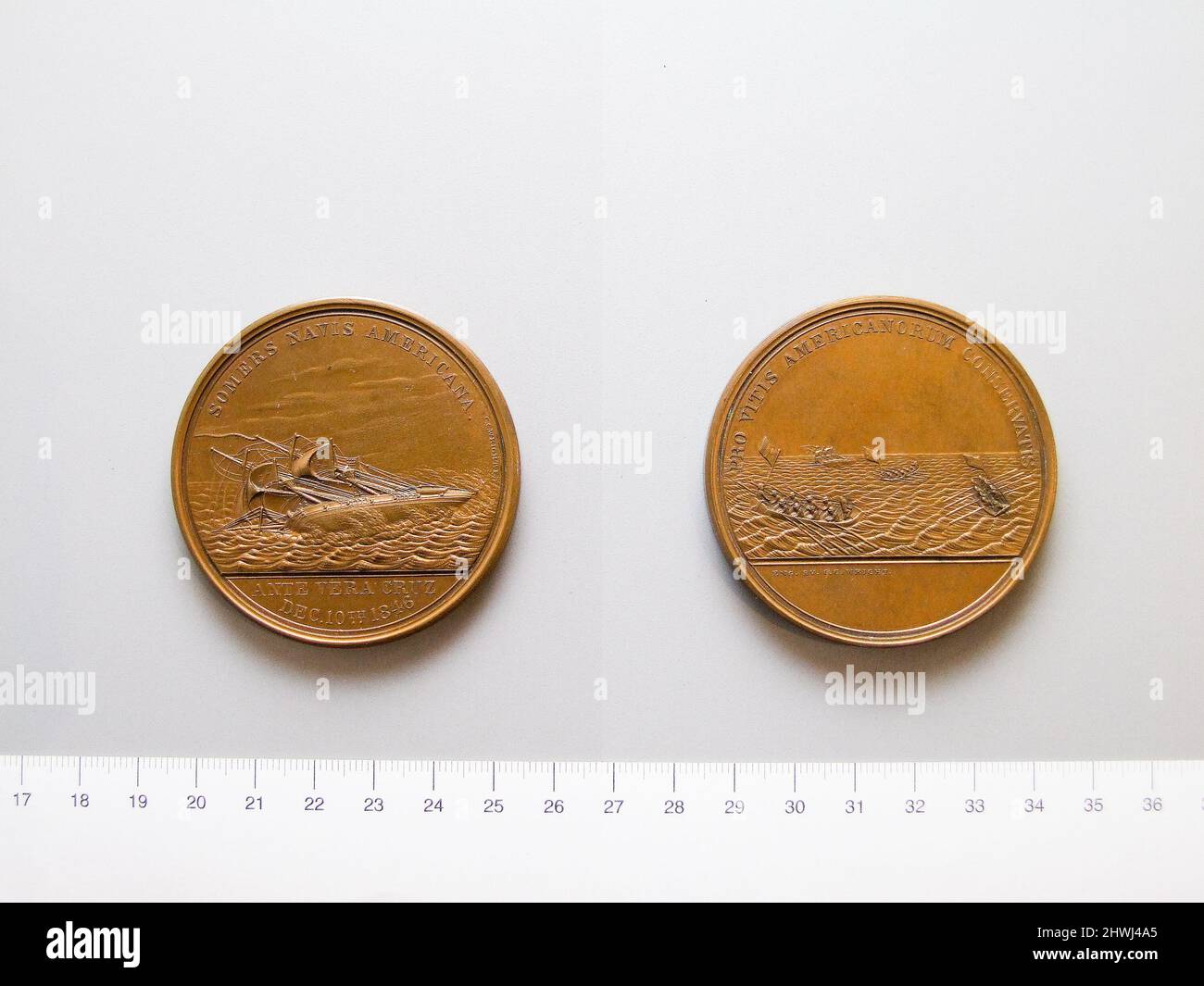 Medal of 1846 Capsizing of USS Somers. Subject: Unknown Artist: Charles ...