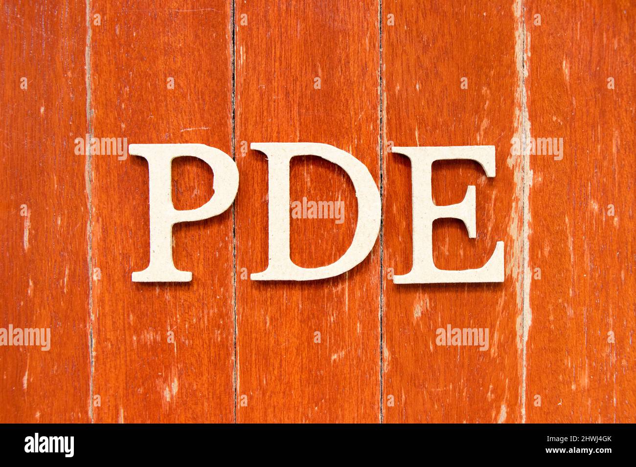 Alphabet letter in word PDE (abbreviation of permitted daily exposure ...