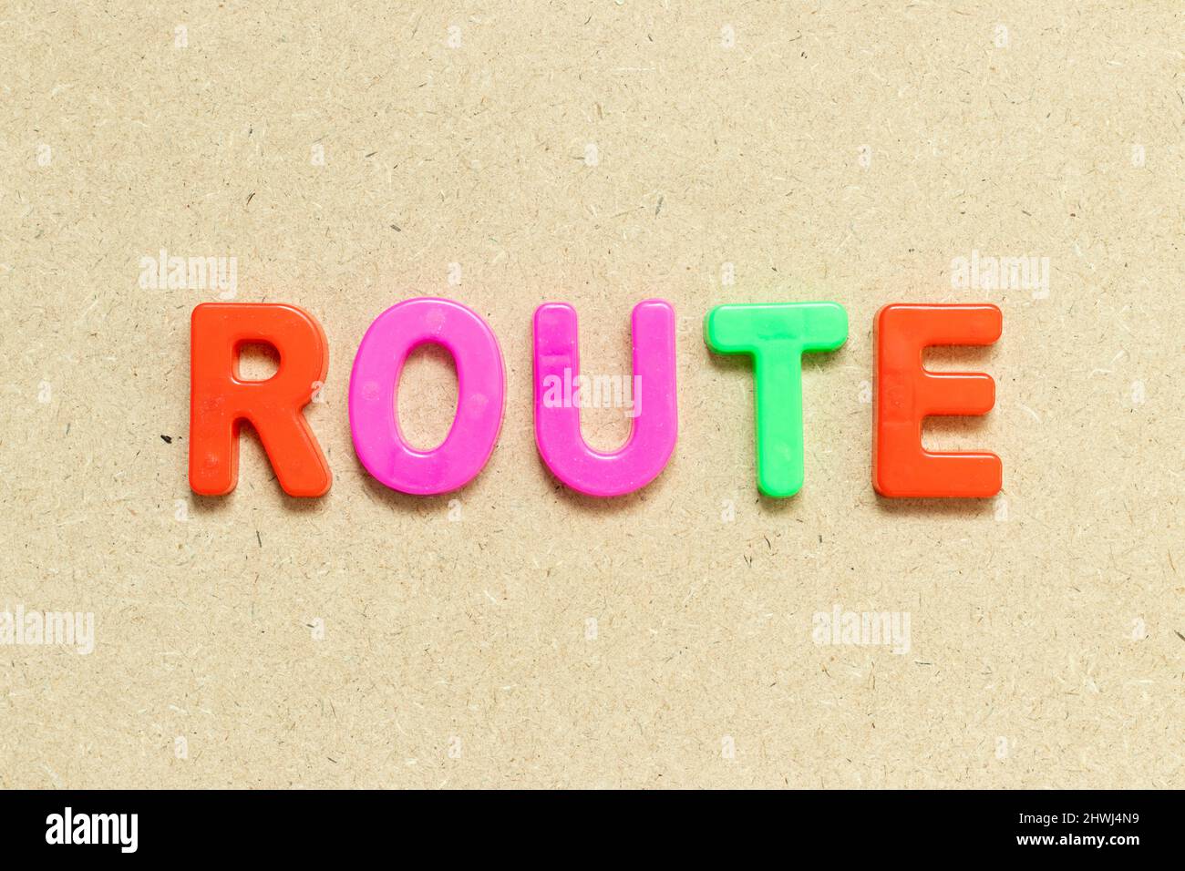 Color alphabet letter with word route on wood background Stock Photo ...