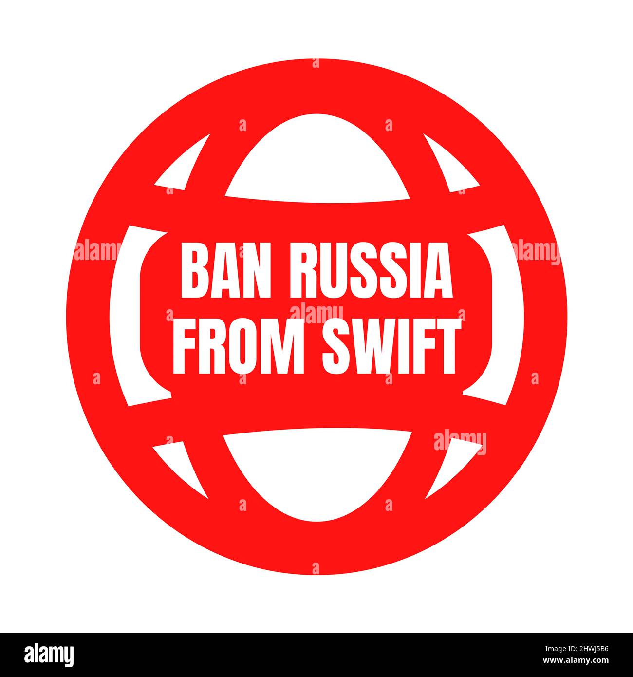 Ban Russia from swift symbol icon Stock Photo - Alamy