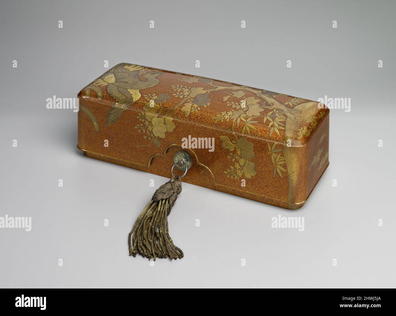 Scroll Box with Phoenix and Paulownia Design Stock Photo - Alamy