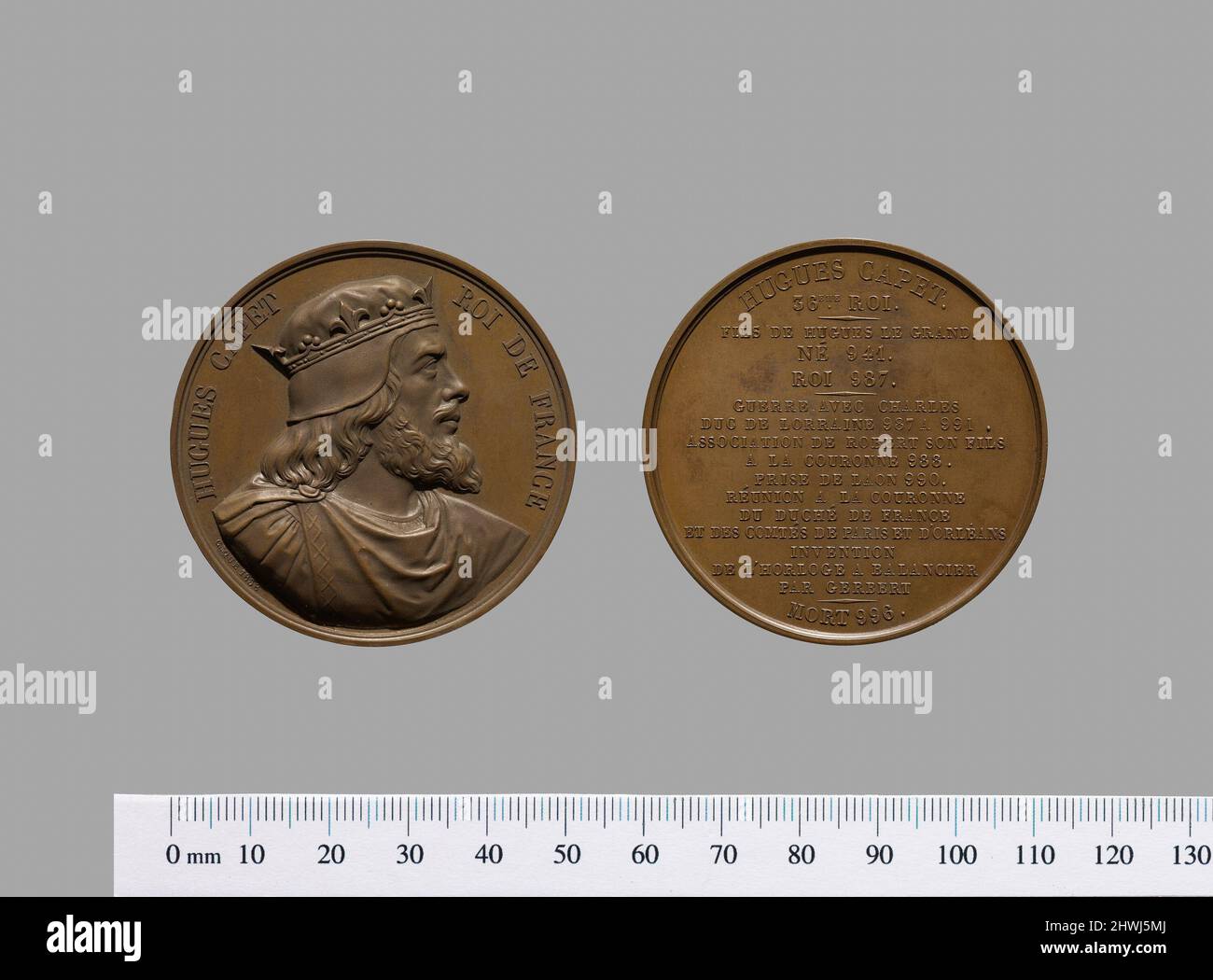 Medal of Hugues Capet Roi. Subject: Hugues Capet, King of the Franks ...