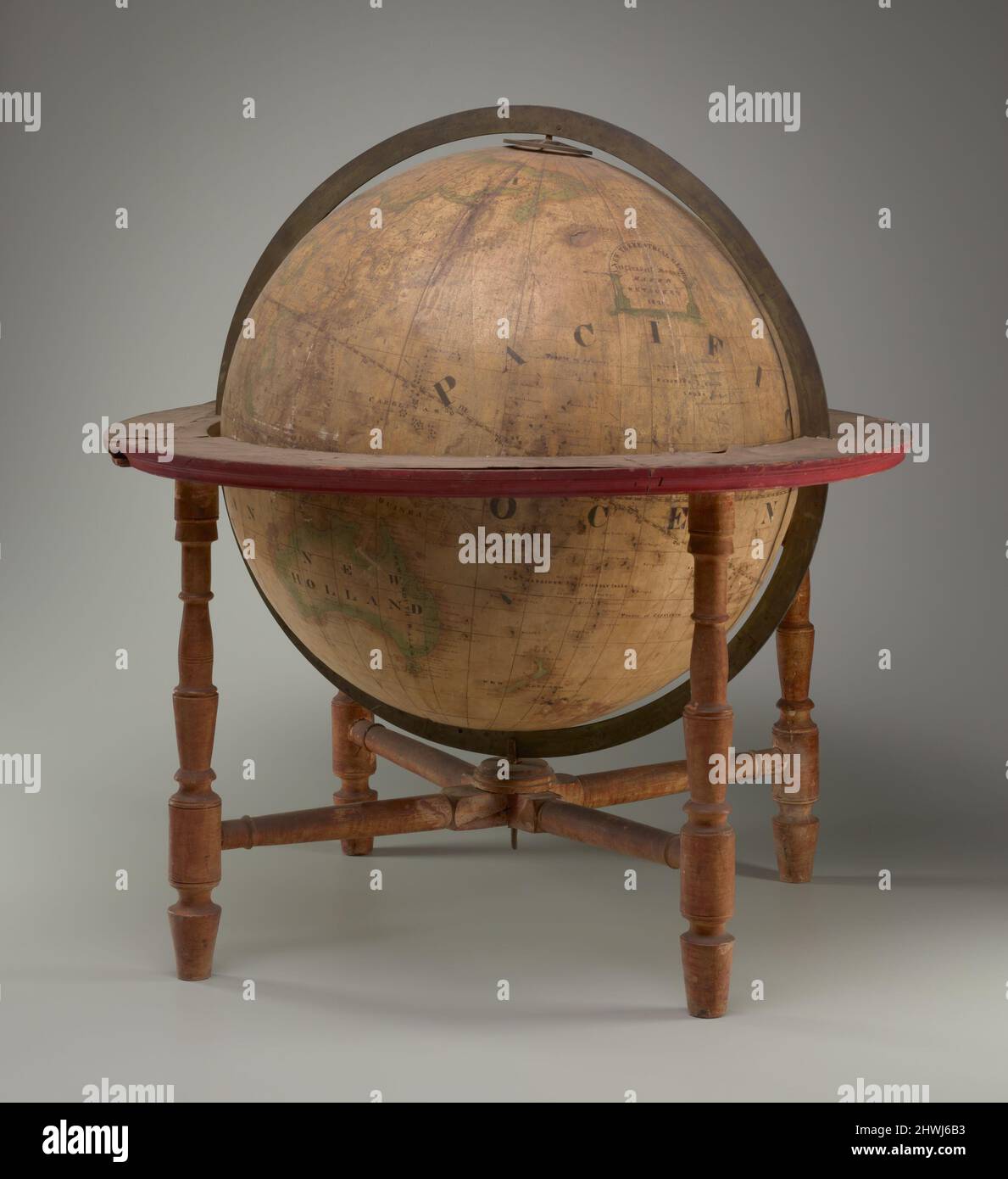 Terrestrial globe. Maker: Elizabeth Mount, American, 1806–1830 Stock ...
