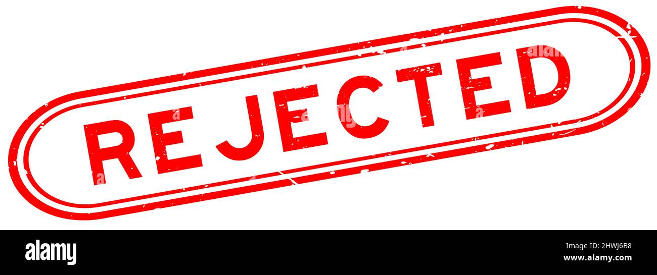Grunge red rejected word rubber seal stamp on white background Stock ...
