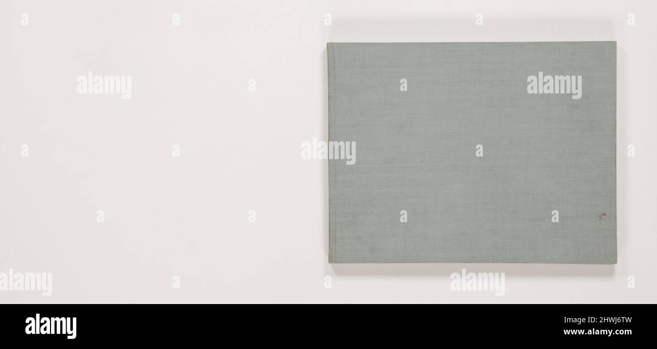 Sketchbook (38 leaves, mostly blank, green cloth cover). Artist: Edwin ...