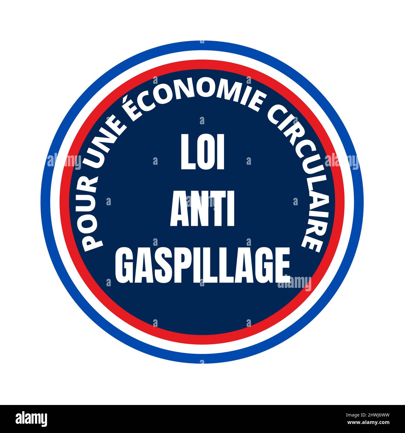 Anti-waste law for a circular economy symbol in France called loi anti ...