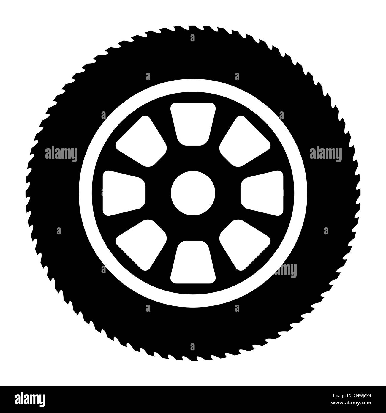 Auto car wheel icon, vehicle tire rim symbol, automotive race sport ...