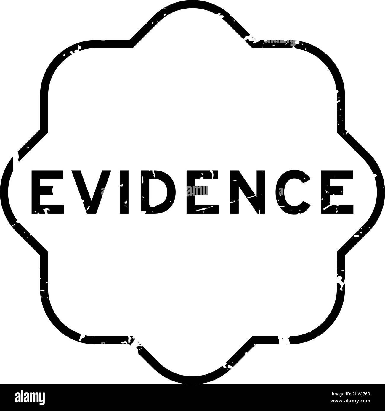 Grunge black evidence word rubber seal stamp on white background Stock ...