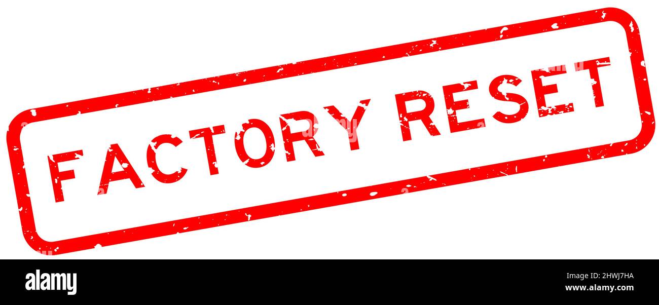 Grunge red factory reset word square rubber seal stamp on white background Stock Vector Image ...