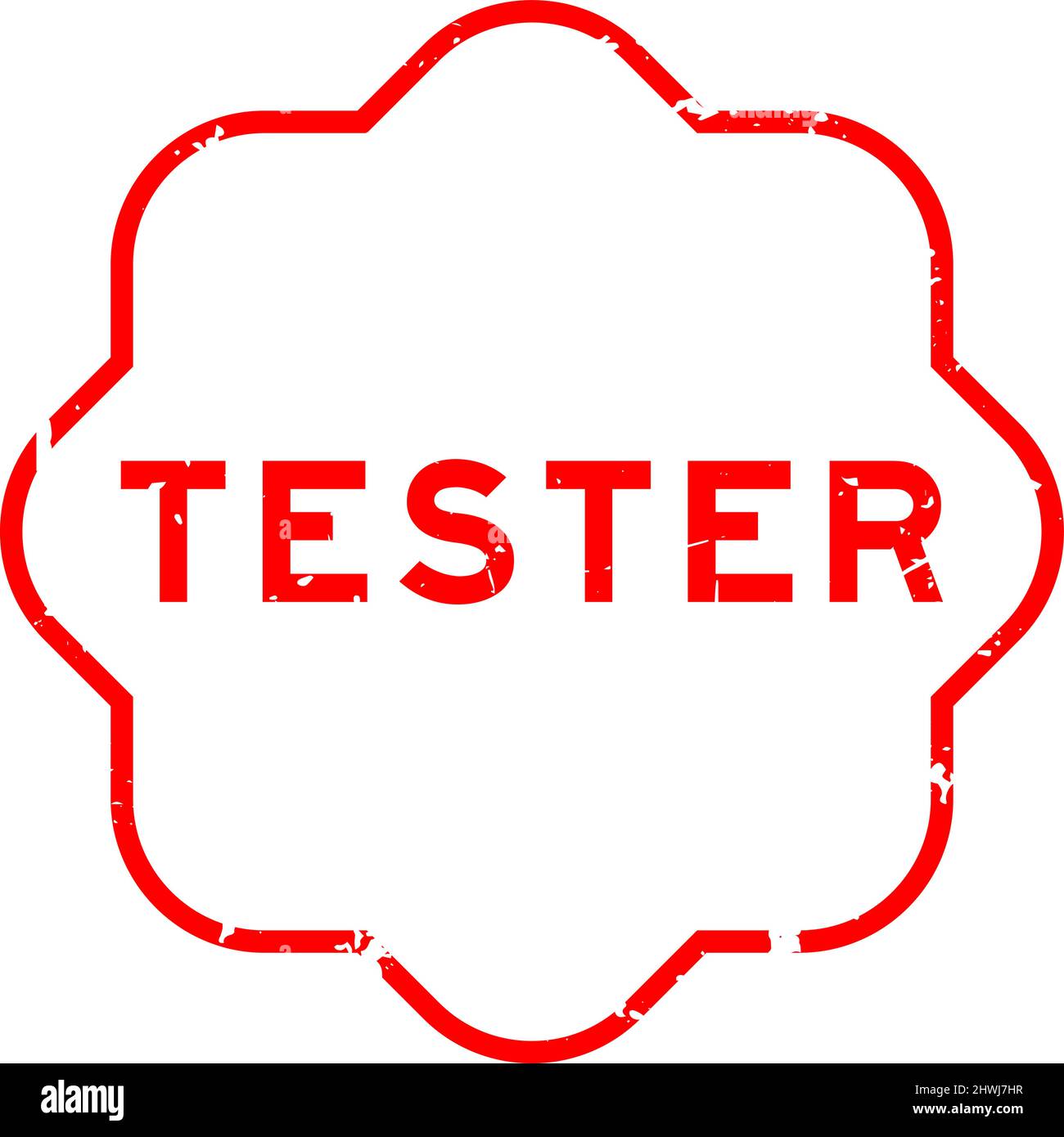 Grunge red tester word rubber seal stamp on white background Stock ...
