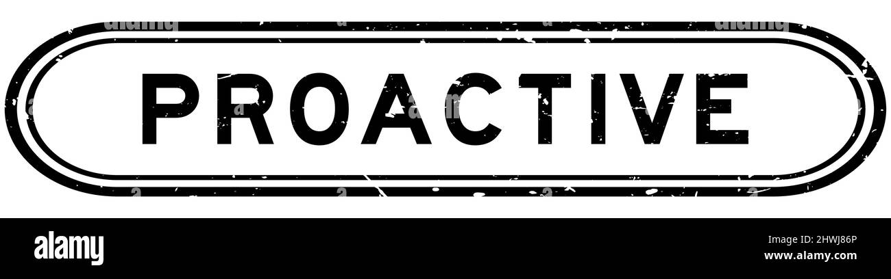 Grunge black proactive word rubber seal stamp on white background Stock ...