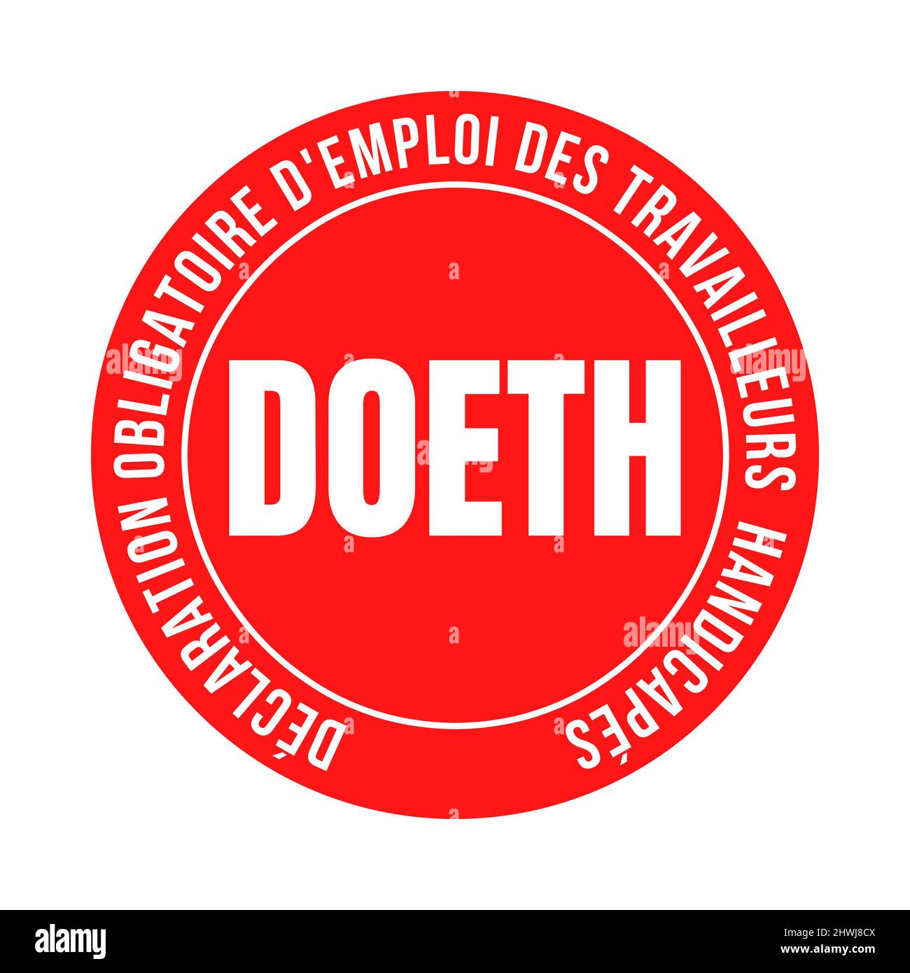 Mandatory declaration of employment for disabled workers symbol in ...