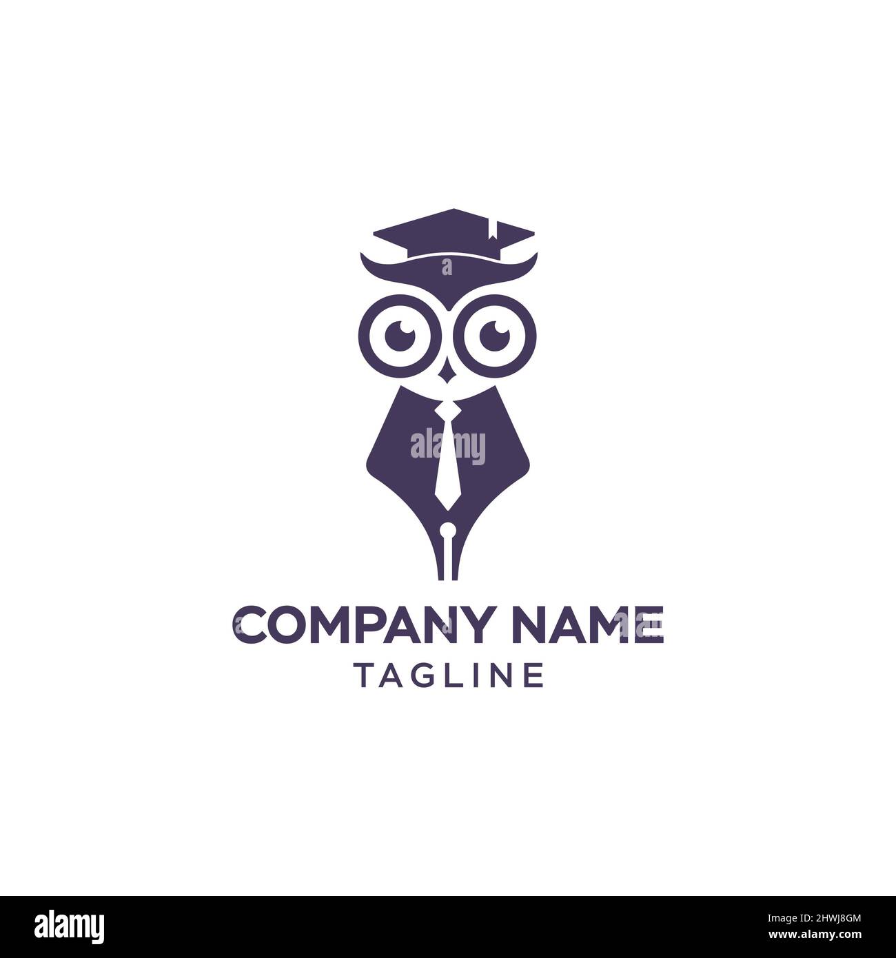 Smart owl logo hi-res stock photography and images - Alamy