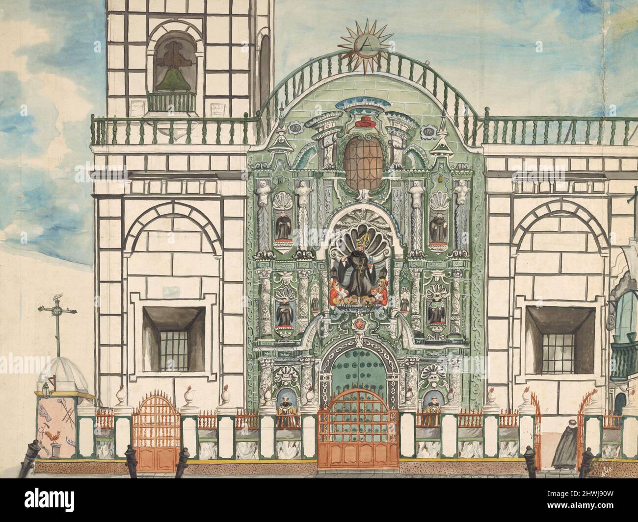 Facade of a Church, Lima. Artist, possibly by: Pancho (Francisco ...