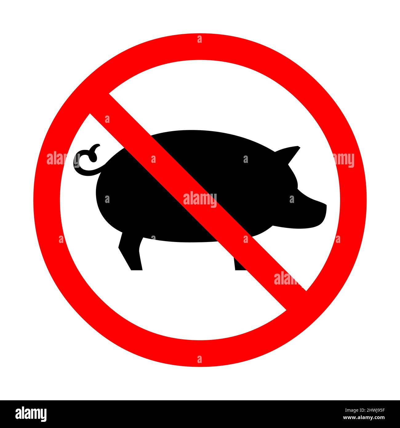 No pork sign illustration Stock Photo - Alamy