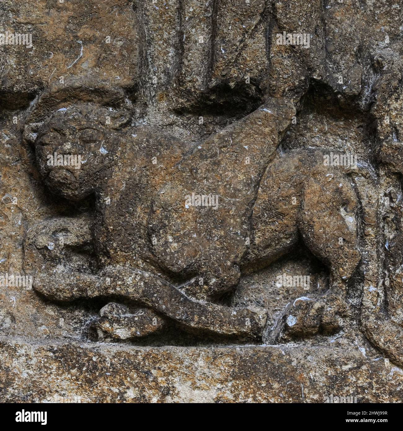 Winged lion symbol of St Mark - one of four emblems of the Evangelists ...