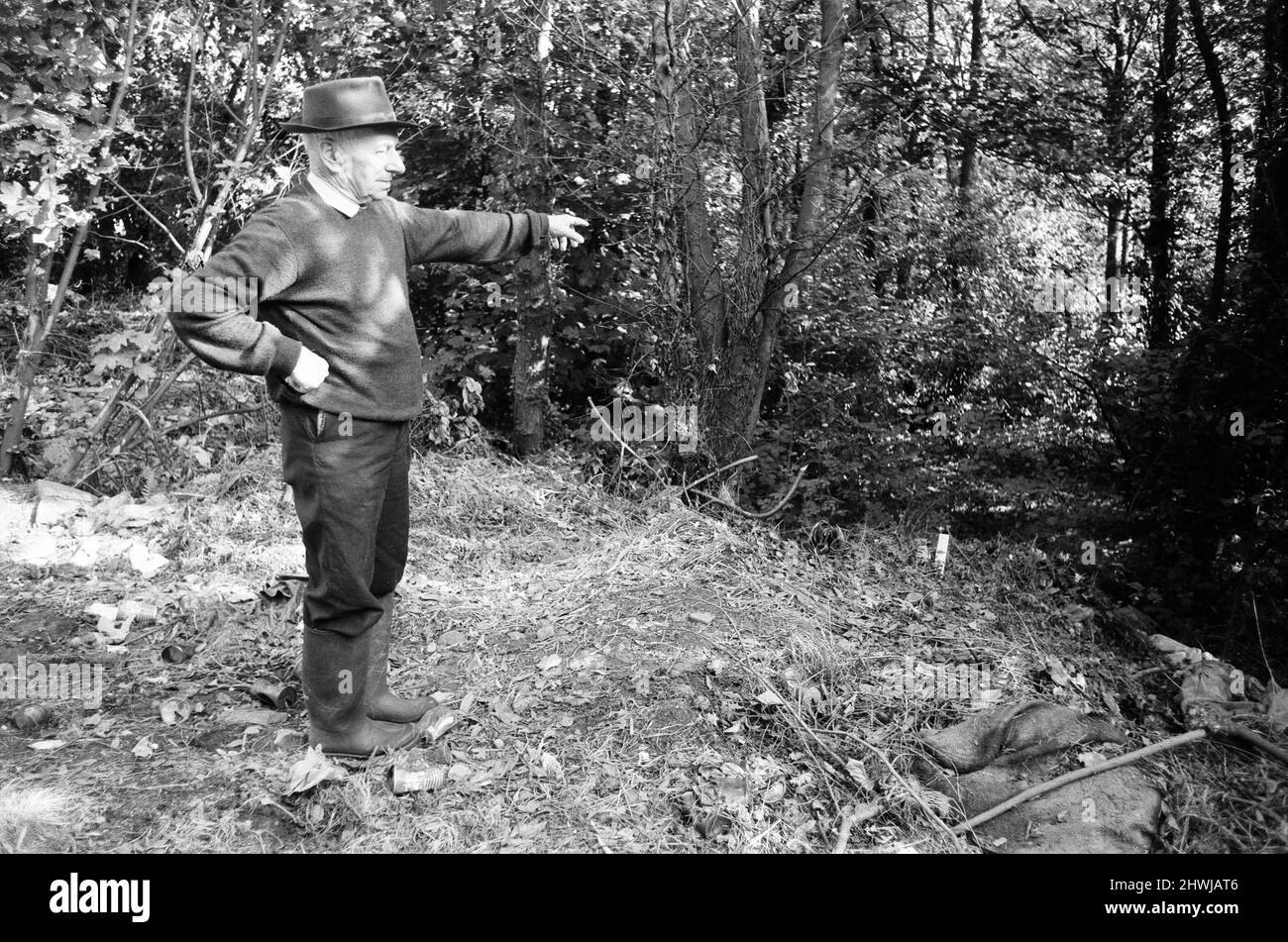 Walter Watkins, retired gamekeeper, points to the stop where he found ...
