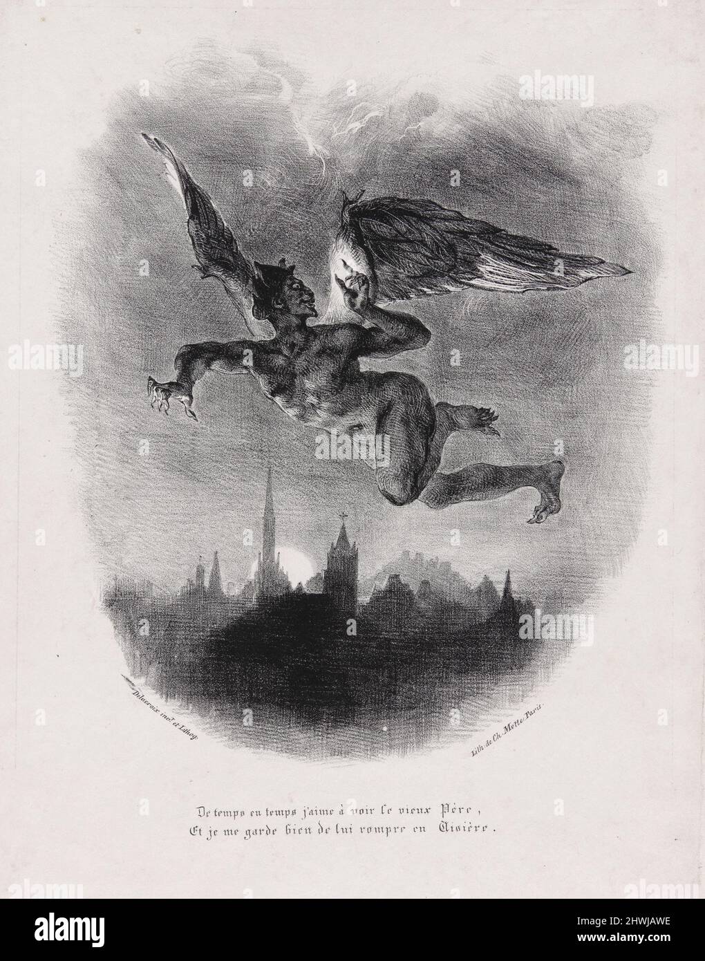 Méphistophélès dans les airs (Mephistopheles in the Skies), from Johann ...