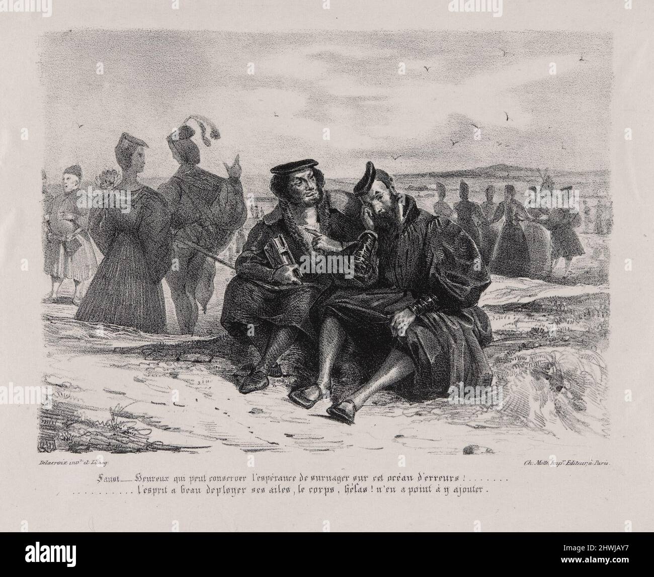 Faust et Wagner (Faust and Wagner), from Johann Wolfgang von Goethe’s ...
