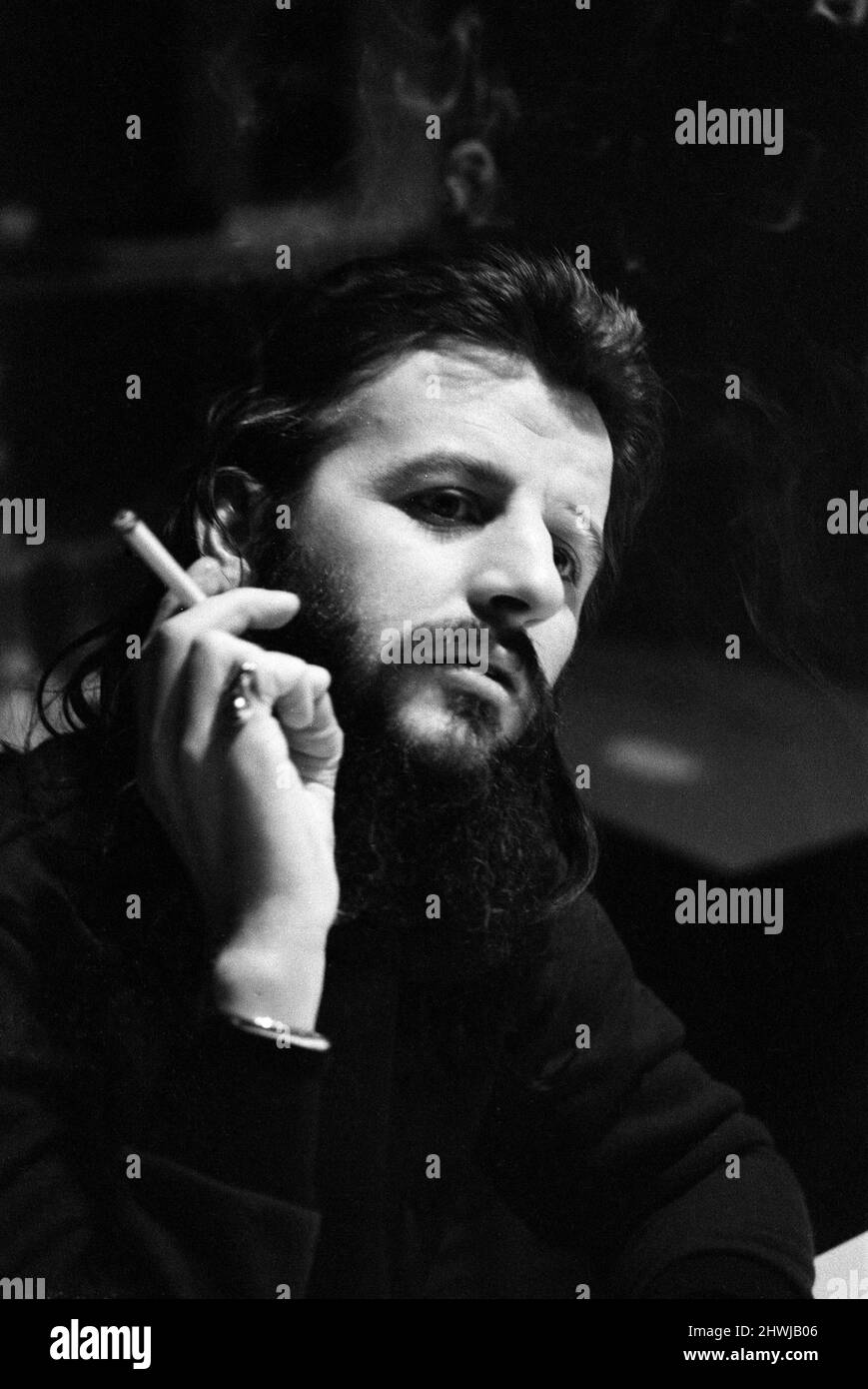 Former Beatles drummer Ringo Starr pictured in his office at the Apple ...